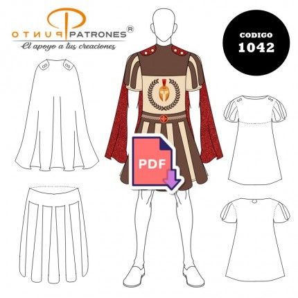 Disfraz caballero medieval 1042 |PuntoPatrones ® Tallas 4 Formato CARTA