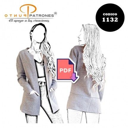 Molde Tapado corte canesú 1132 |PuntoPatrones ® Tallas XS Formato CARTA