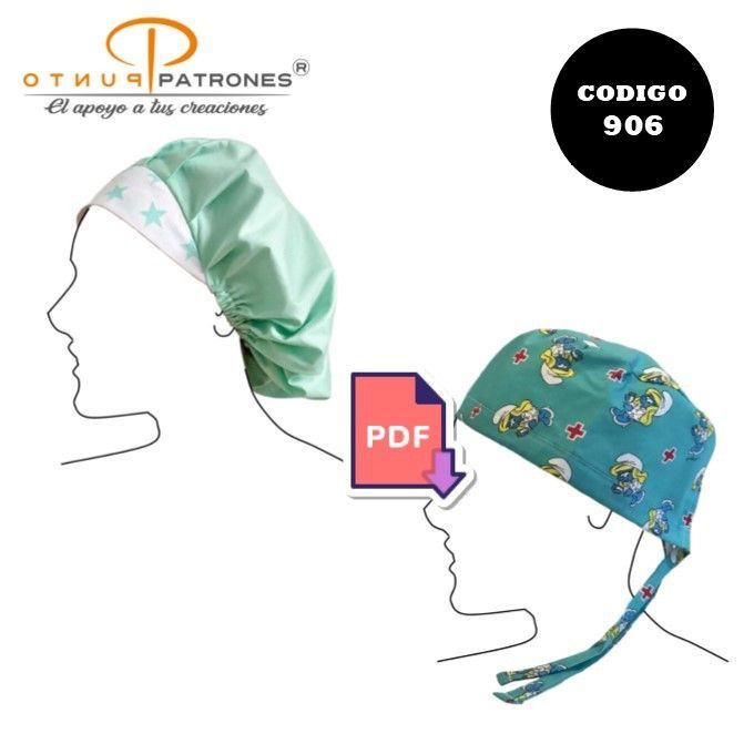 Molde De Cofia De Enfermera | Puntopatrones®