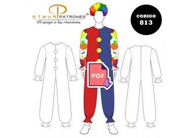 Molde Disfraz de payaso 813 |PuntoPatrones ® Tallas 2 Formato CARTA