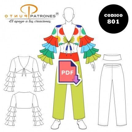 Molde Disfraz de rumbero 801 |PuntoPatrones ® Tallas 4 Formato CARTA